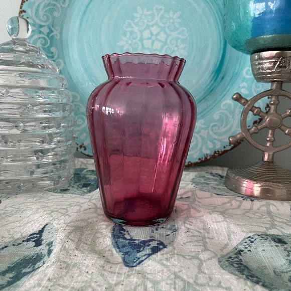 Accents | Vintage Cranberry Glass Vase | Poshmark